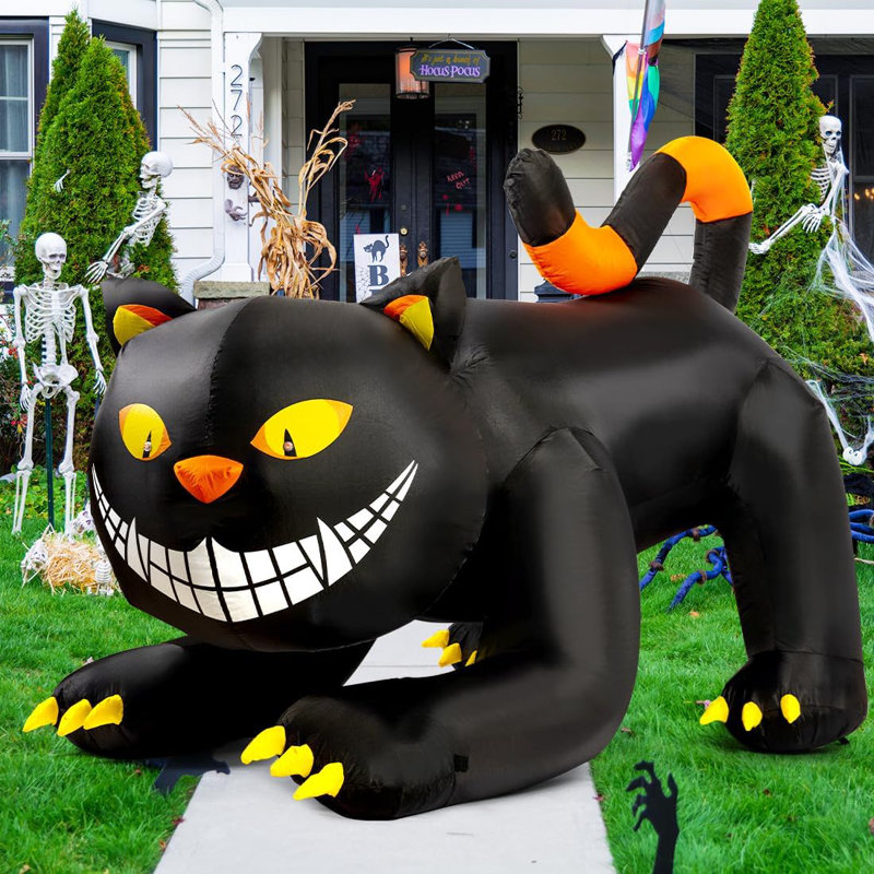 The Holiday Aisle® Halloween Inflatables 6 FT Halloween Inflatable Cat ...