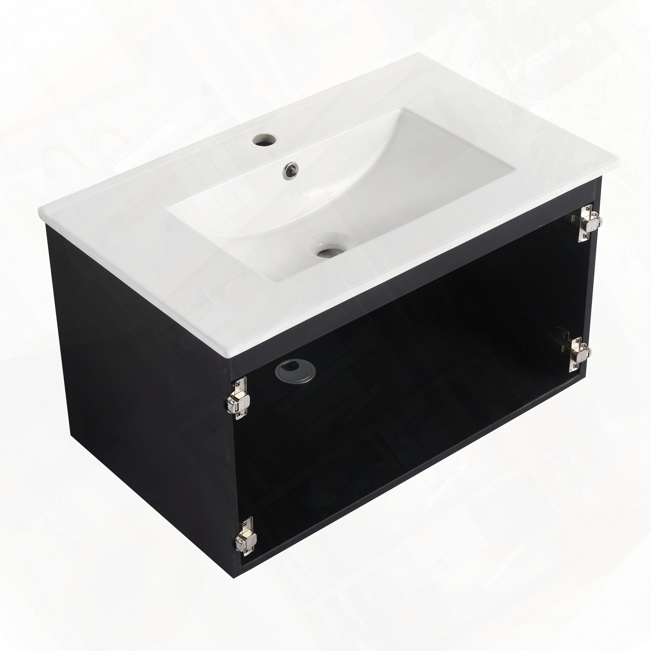 Latitude Run® Floating Wall Mounted Bathroom Vanity Basin Soft Close ...