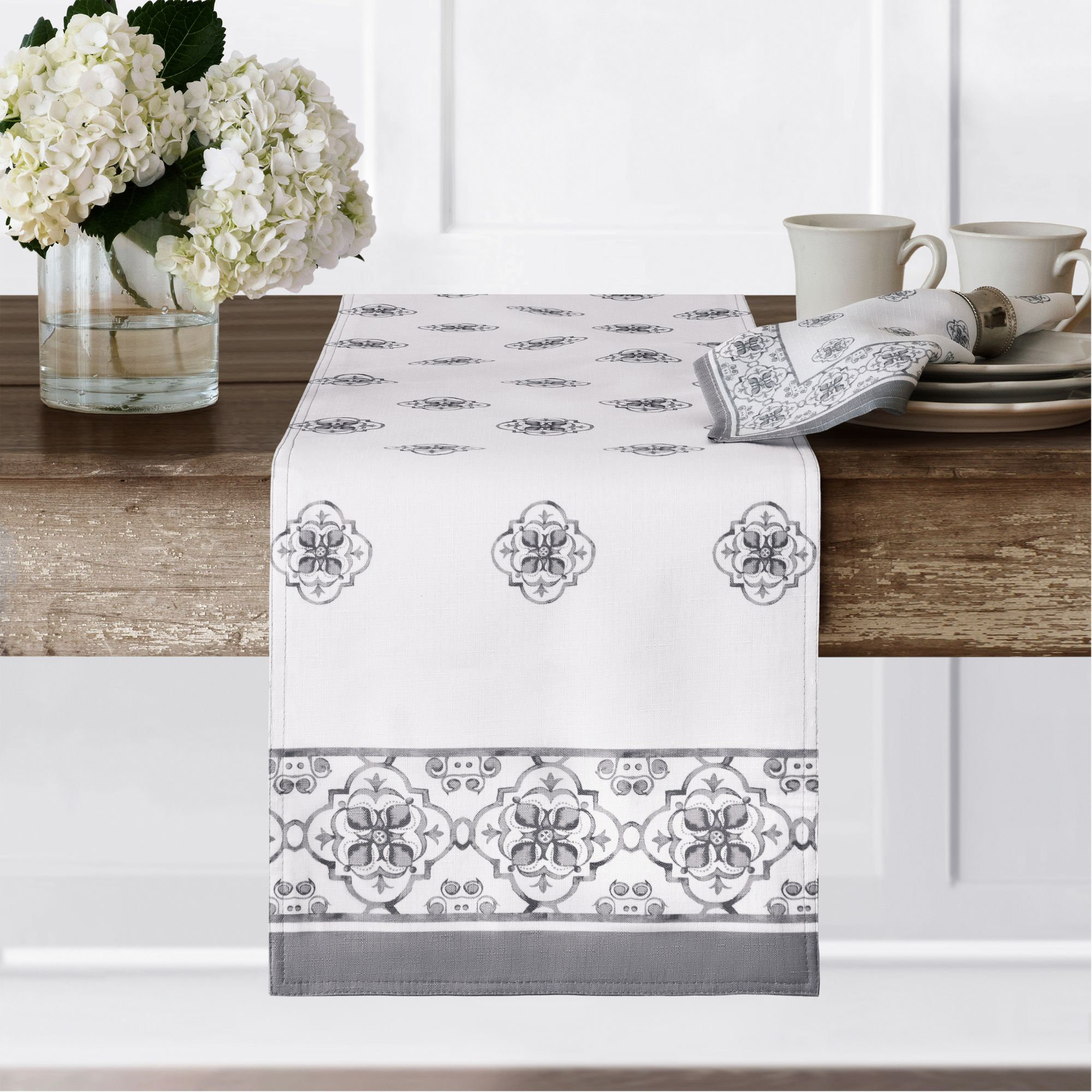 Charlton Home® Guven Mediterranean Tile Table Runner | Wayfair