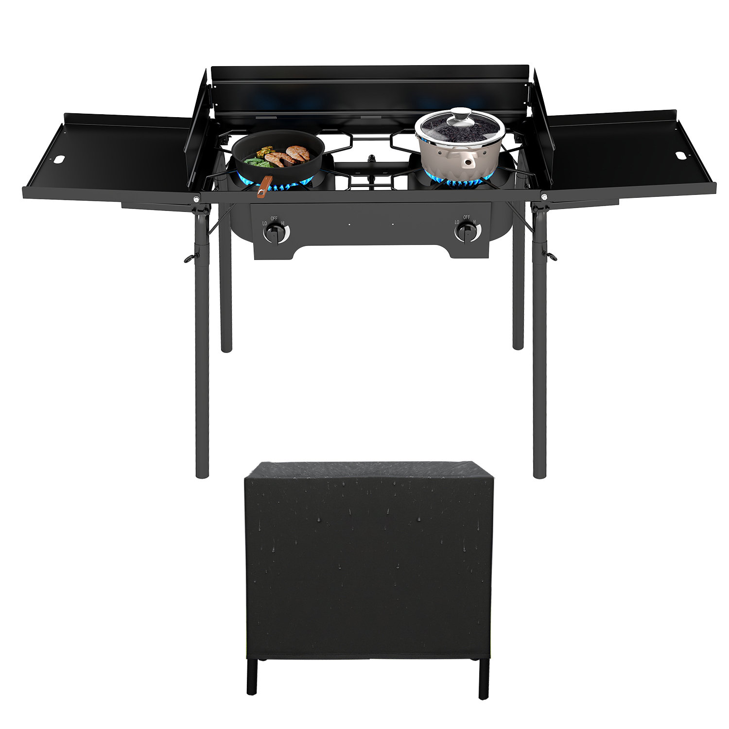 IVY&LANE Outdoor Camping Stove With Windscreen & Side Table | Wayfair