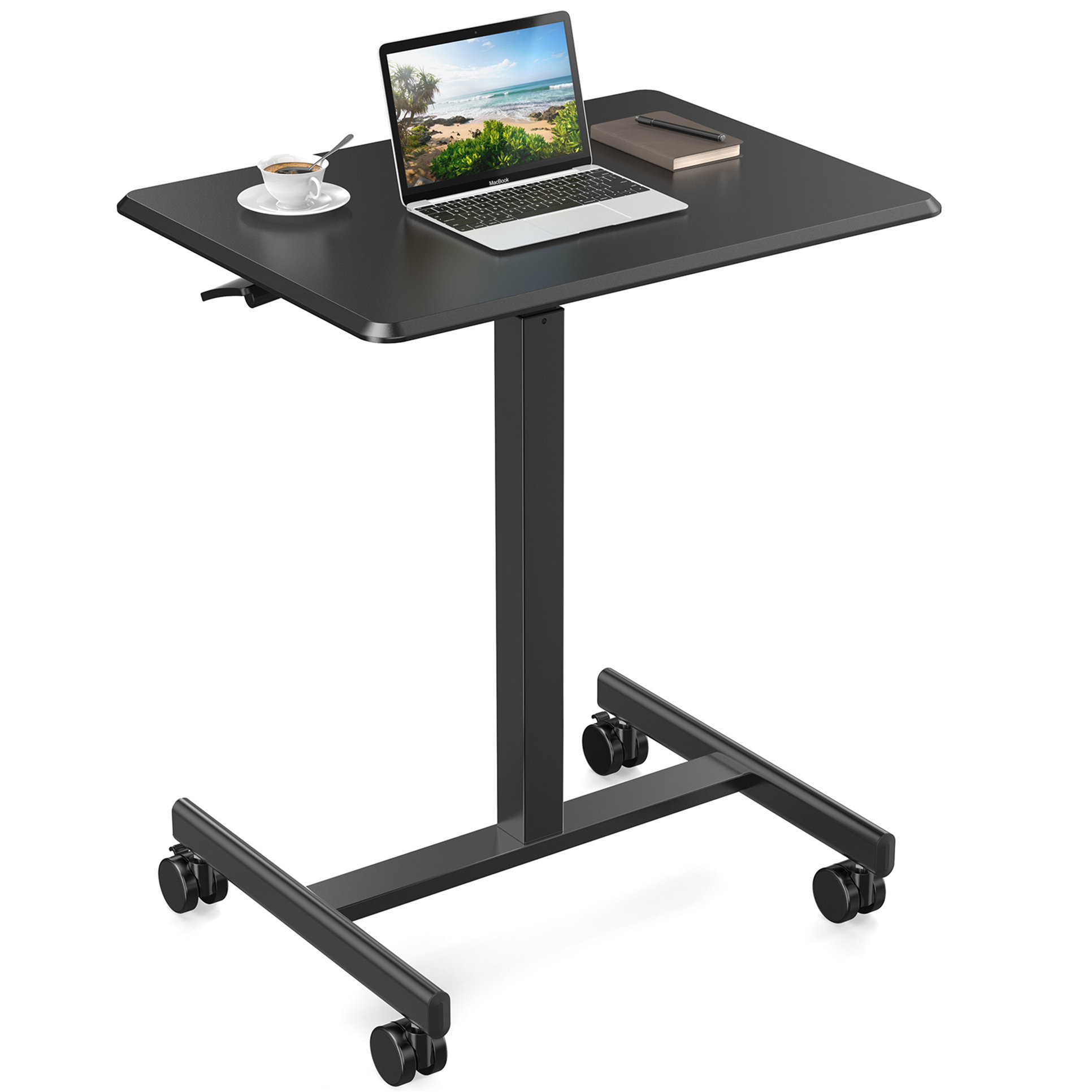 Ebern Designs Sweetcrispy Small Mobile Rolling Standing Desk Rolling ...