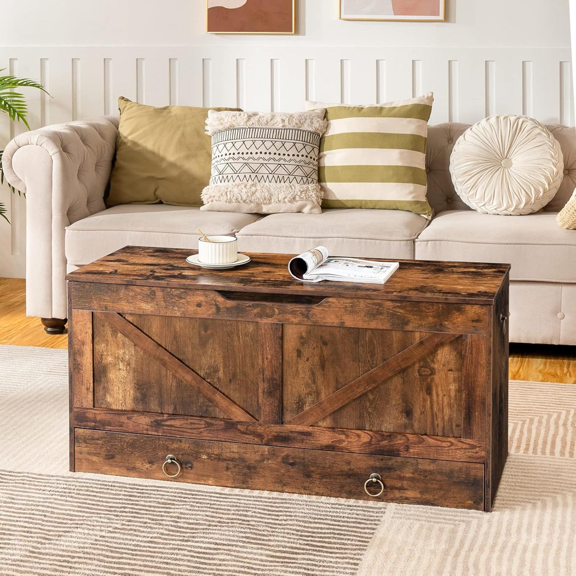 Gracie Oaks Storage Chest 39.3 Toy Chest With Drawer Wooden Storage ...