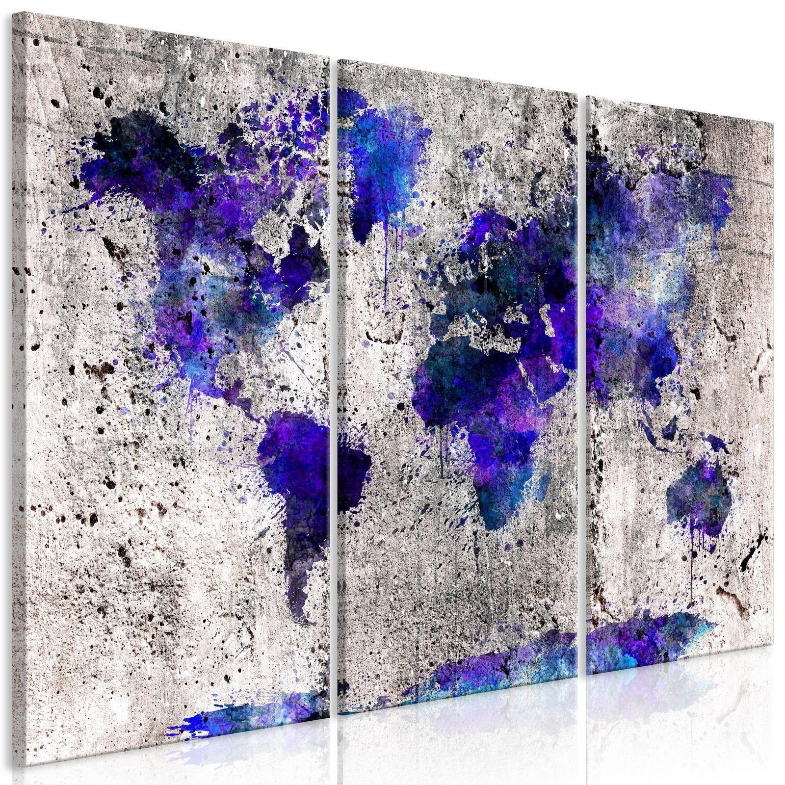 17 Stories Stretched Canvas World Map Art - World Map: Ink Blots ...