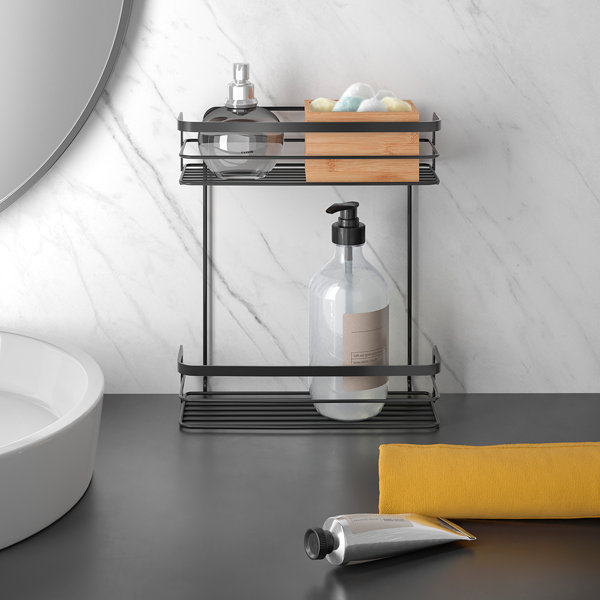 Metaltex Origin LAVA Badezimmer Regal mit 2 Ebenen schwarz | Wayfair.co.uk