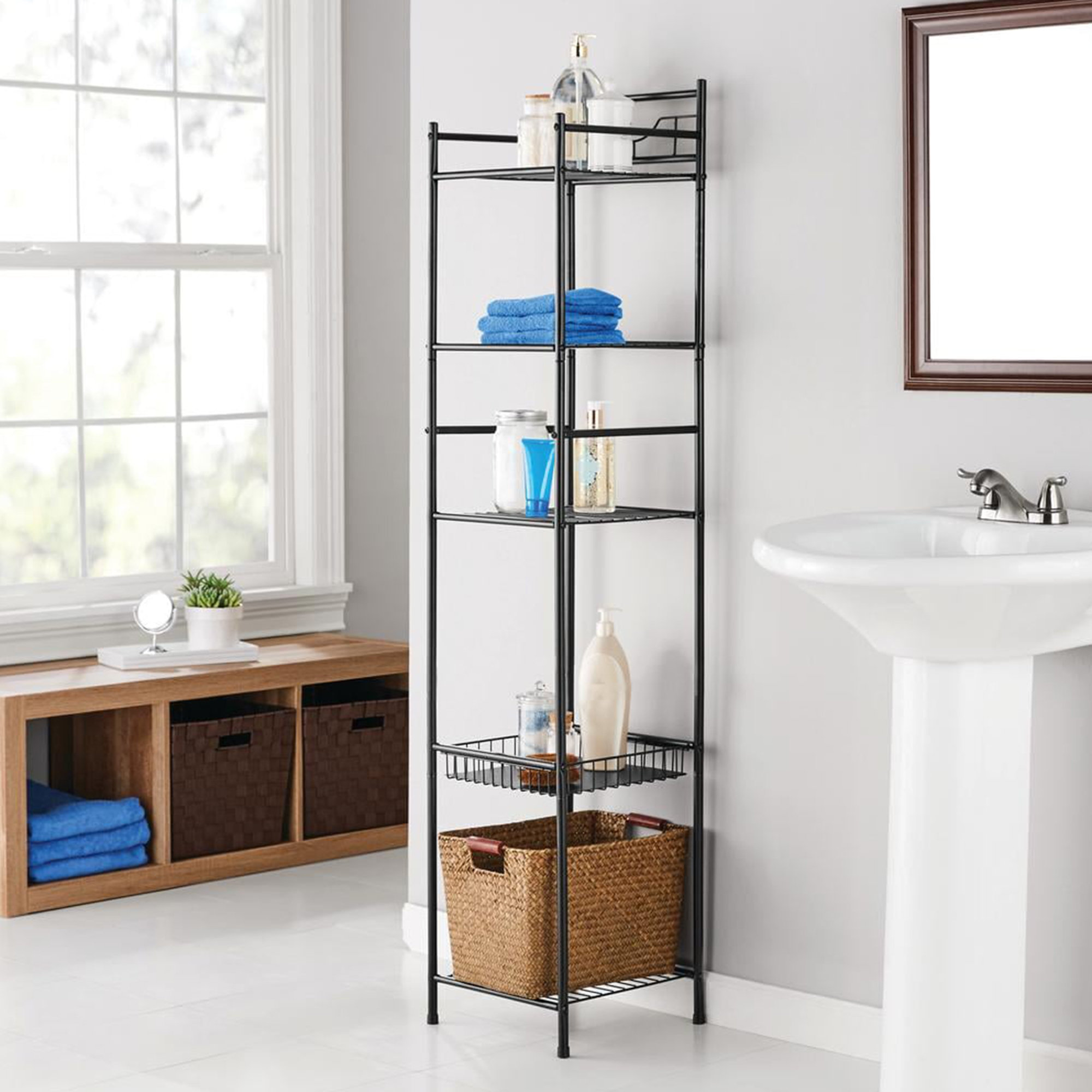 Rebrilliant 5-Tier Steel Bathroom Rack | Wayfair