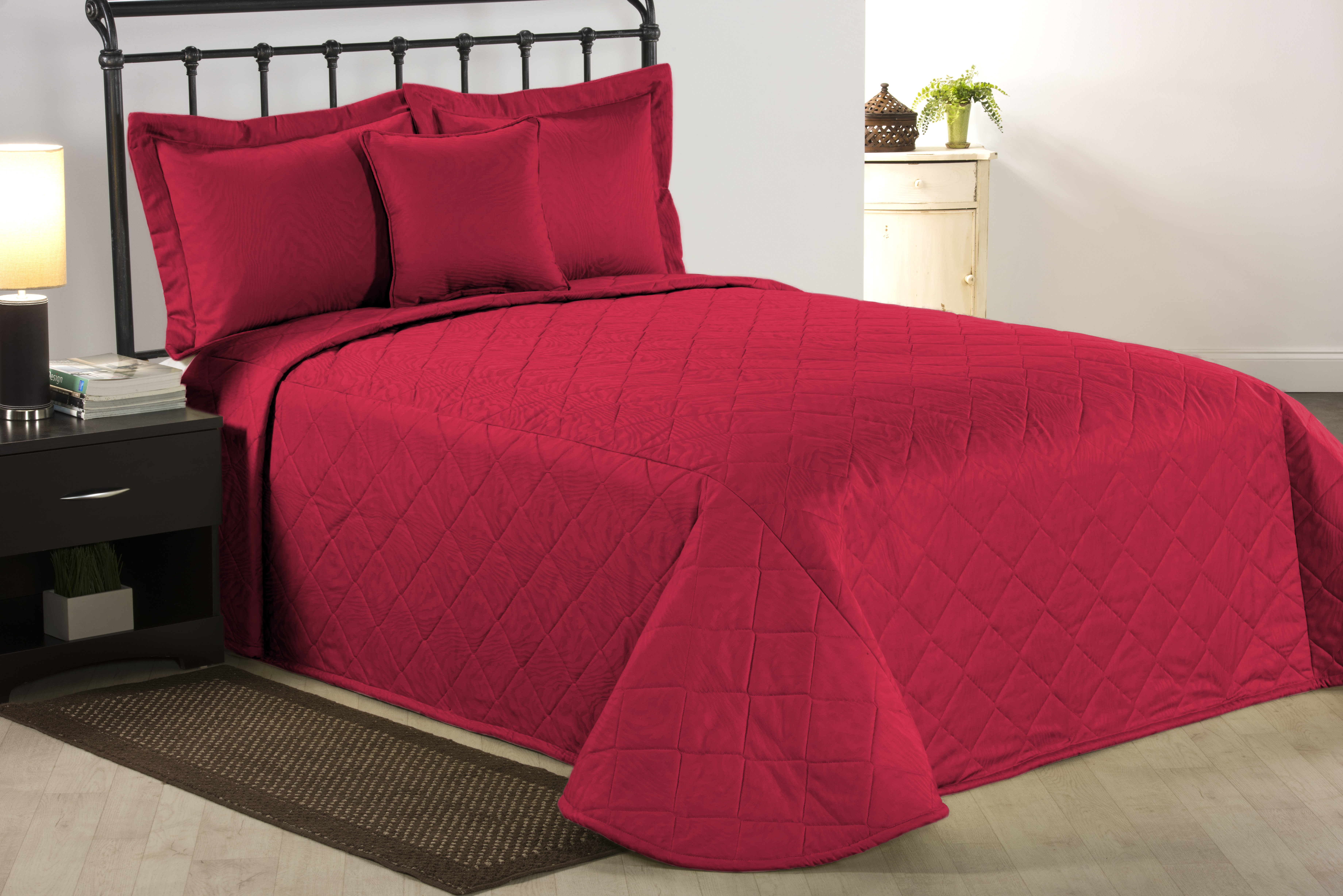Thomasville At Home Overture Jacquard Solid Red Traditional Cotton ...