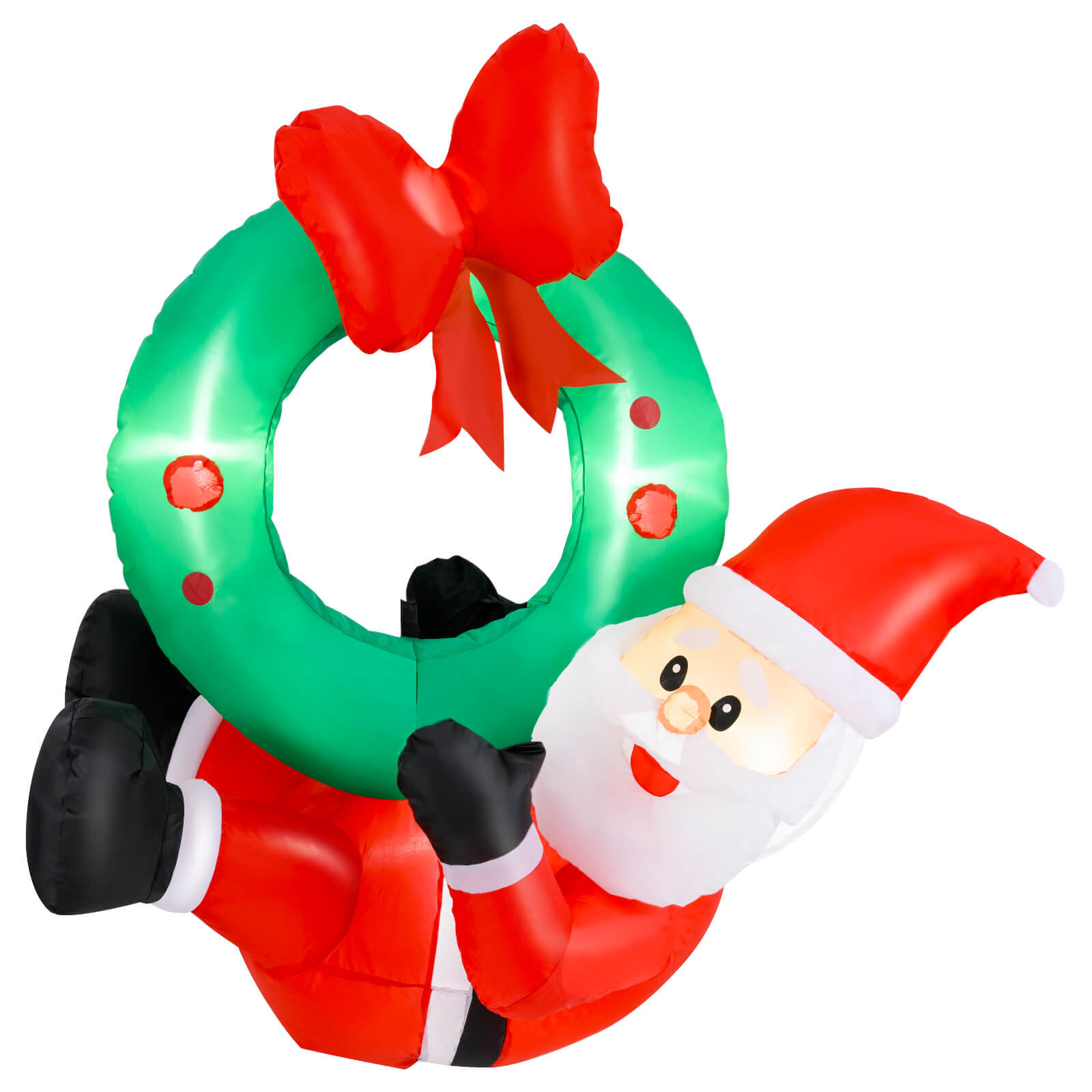 The Holiday Aisle® 4 Ft Blow Up Santa Claus With Led Lights & Christmas ...