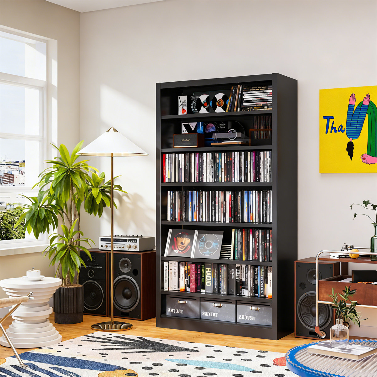 17 Stories Storage Cabinet For DVD, Blu-Rays, Videogames, CD Holder ...