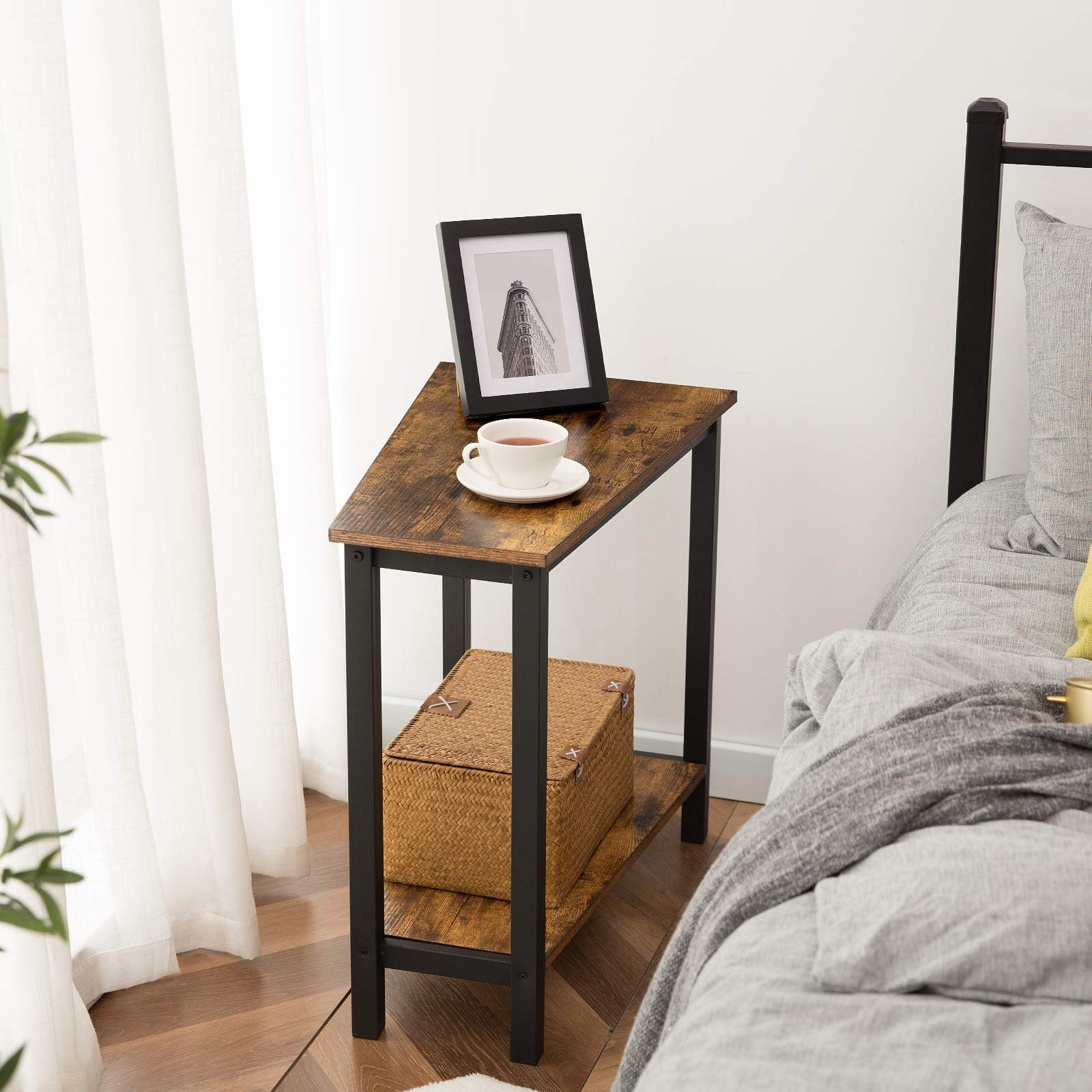 17 Stories Wedge End Table, Recliner Wedge Side Table With Storage ...