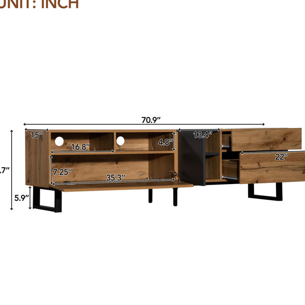 Ophelia & Co. Tv Stand For 80-Inch Tvs, Double Storage. Geometric ...