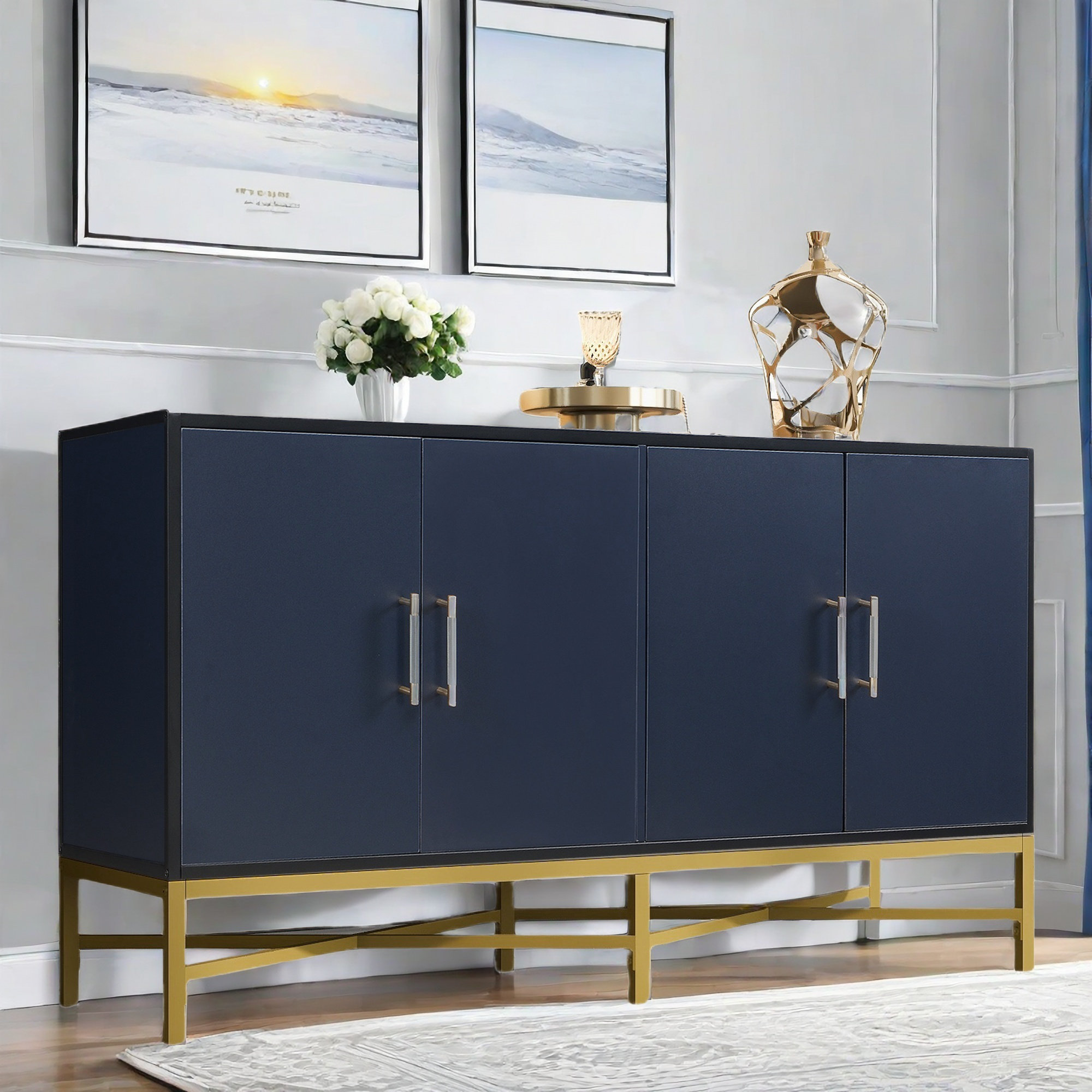 Mercer41 Cecilie With Metal Cross-leg Design And Clean Lines - Wayfair ...