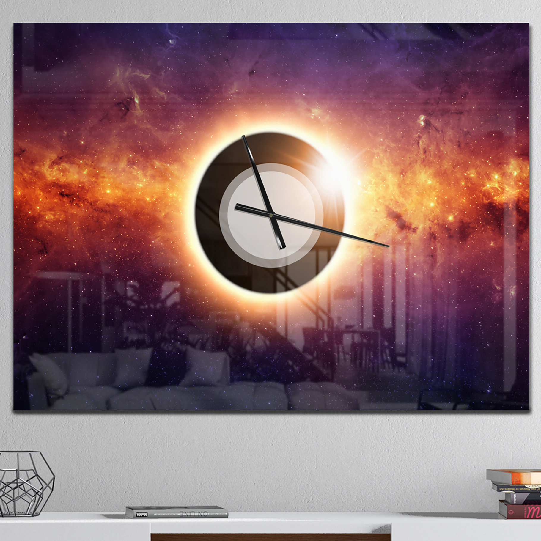 East Urban Home Full Eclipse View - Modern wall clock | Wayfair