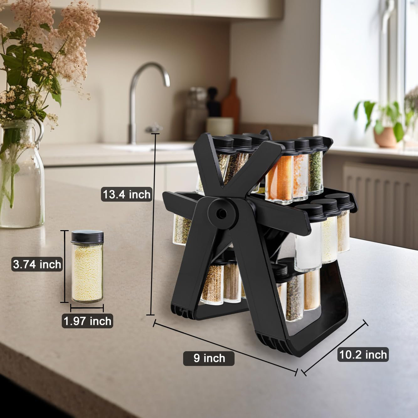 Latitude Run® Rotating Spice Rack - Revolving Ferris Wheel Countertop ...