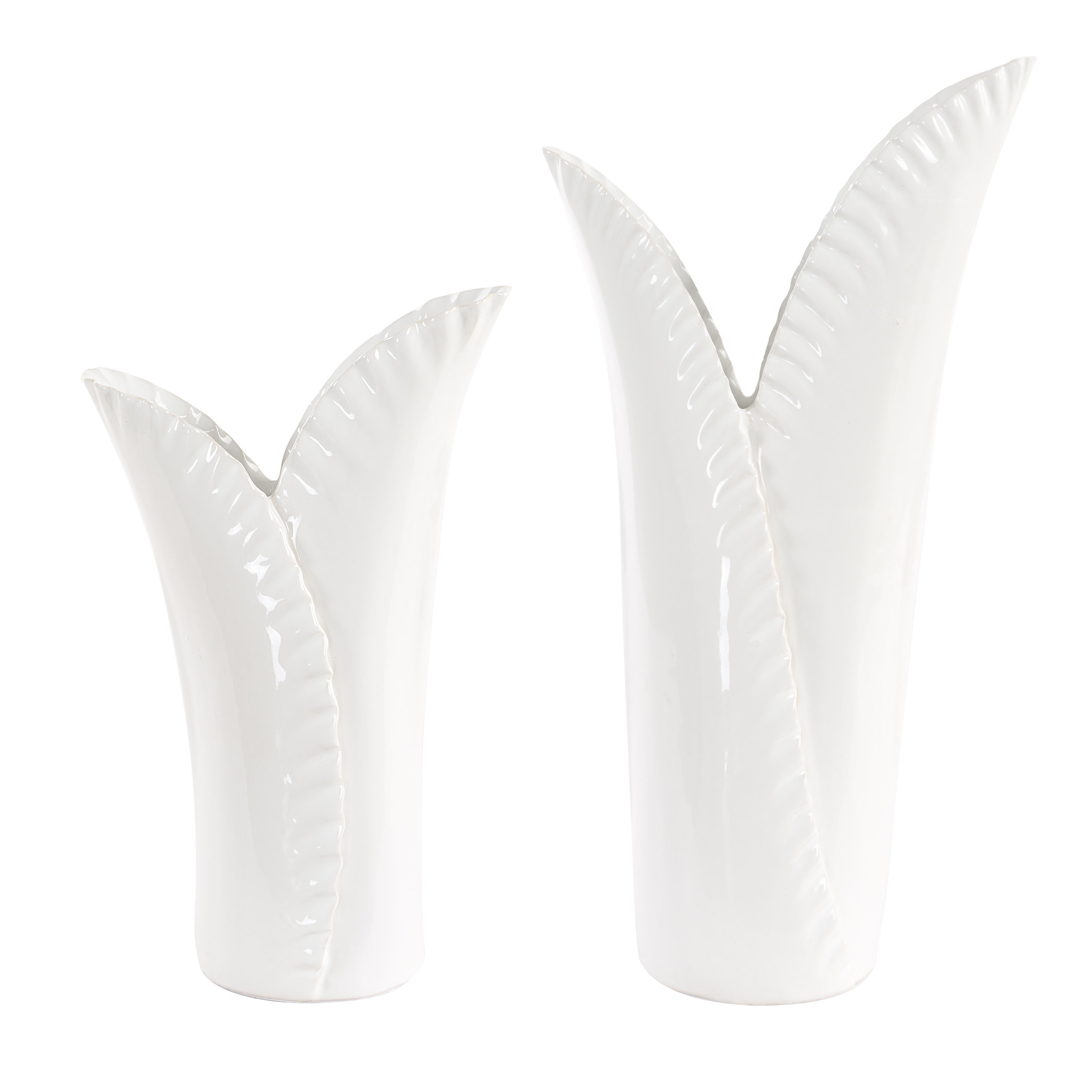 Brayden Studio® Milano White Vases Set | Wayfair