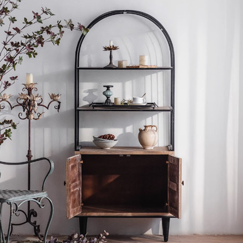 Bayou Breeze Iron Frame Display Cabinet | Wayfair