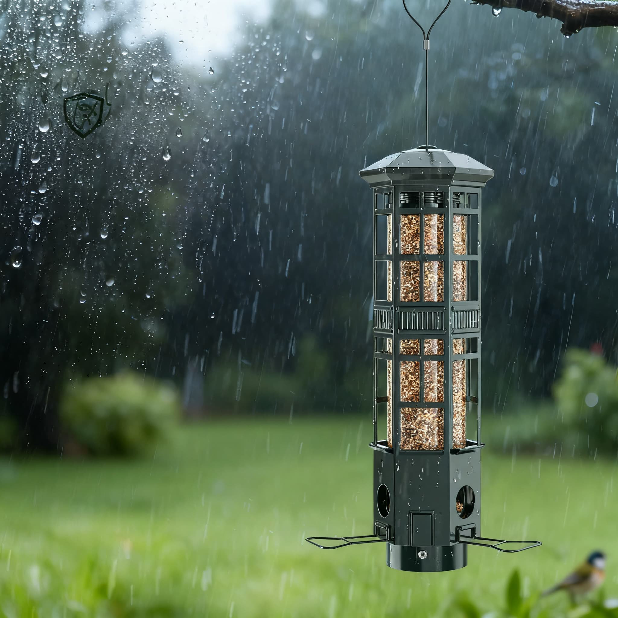Arlmont & Co. Squirrel Proof Bird Feeder With Gravity Spring - 3 Port ...
