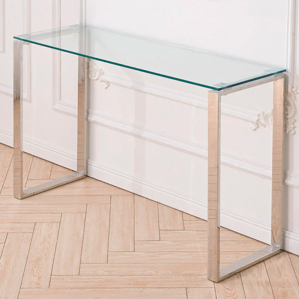 Mercer41 Idoya 47'' Glass Top Console Table | Wayfair