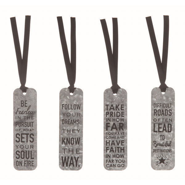 TrinxMetal 5.5 in. Silver Spring Inspirational Bookmark Set of 4 | Wayfair
