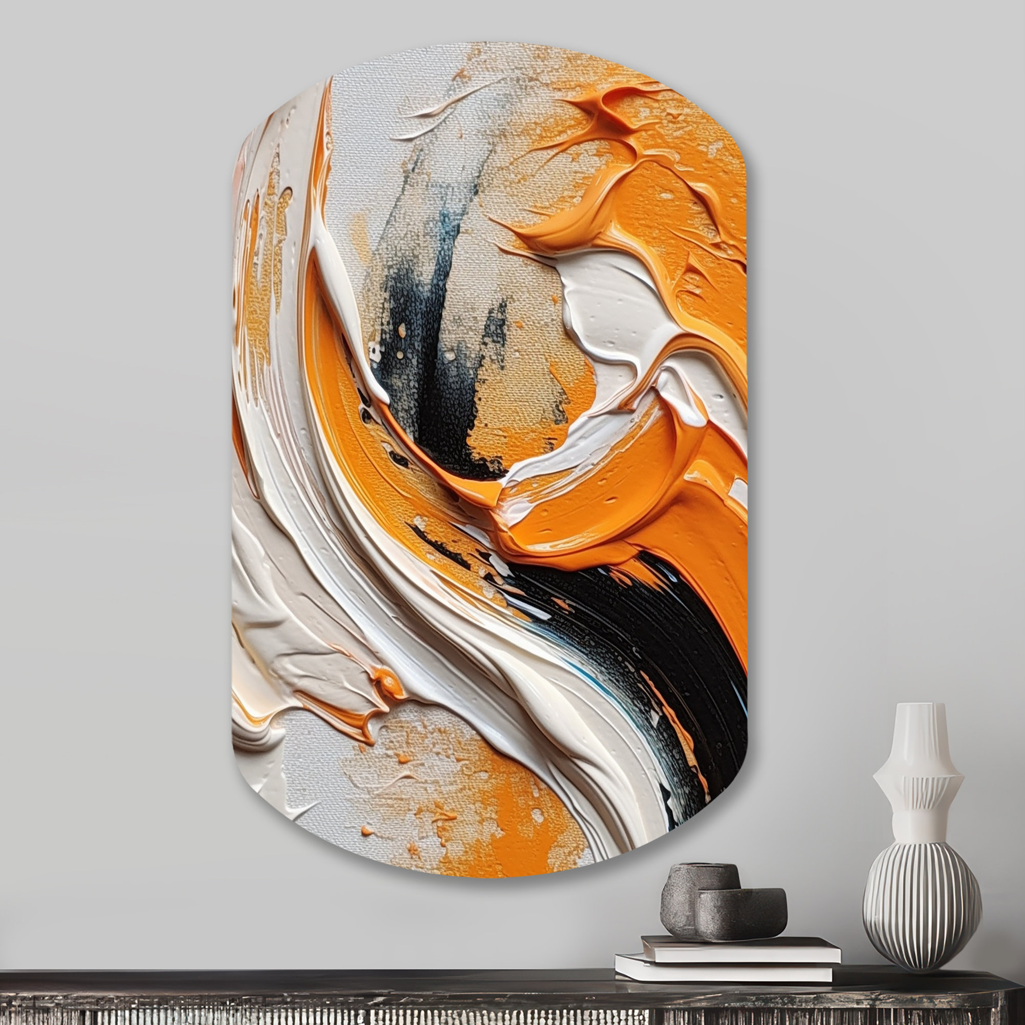 Design Art Orange and Black Mystic Spirals IV - Abstract Spirals ...