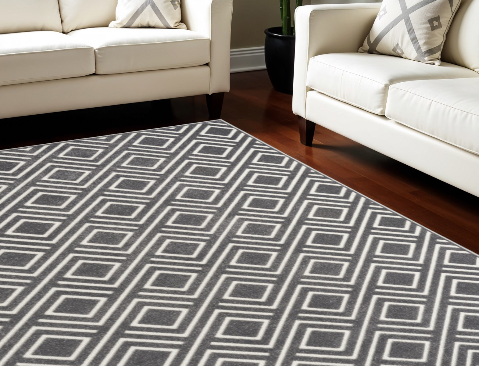 HomeRoots 9' X 12' Gray Geometric Area Rug | Wayfair