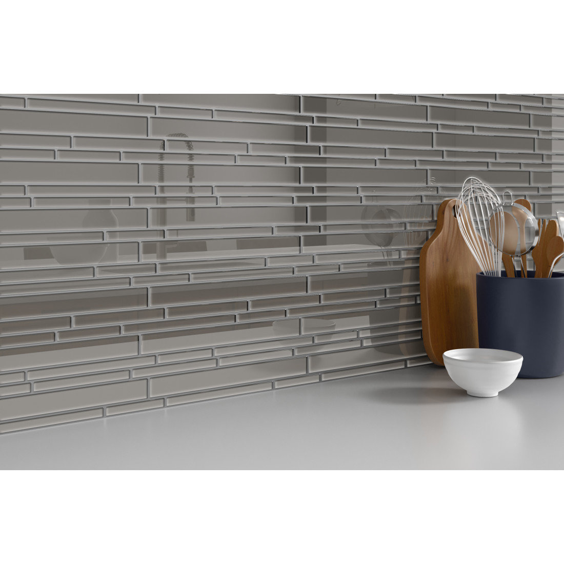 Emser Tile Charisma Finesse 11 in. x 12 in. Glossy Glass Wall Tile (17. ...