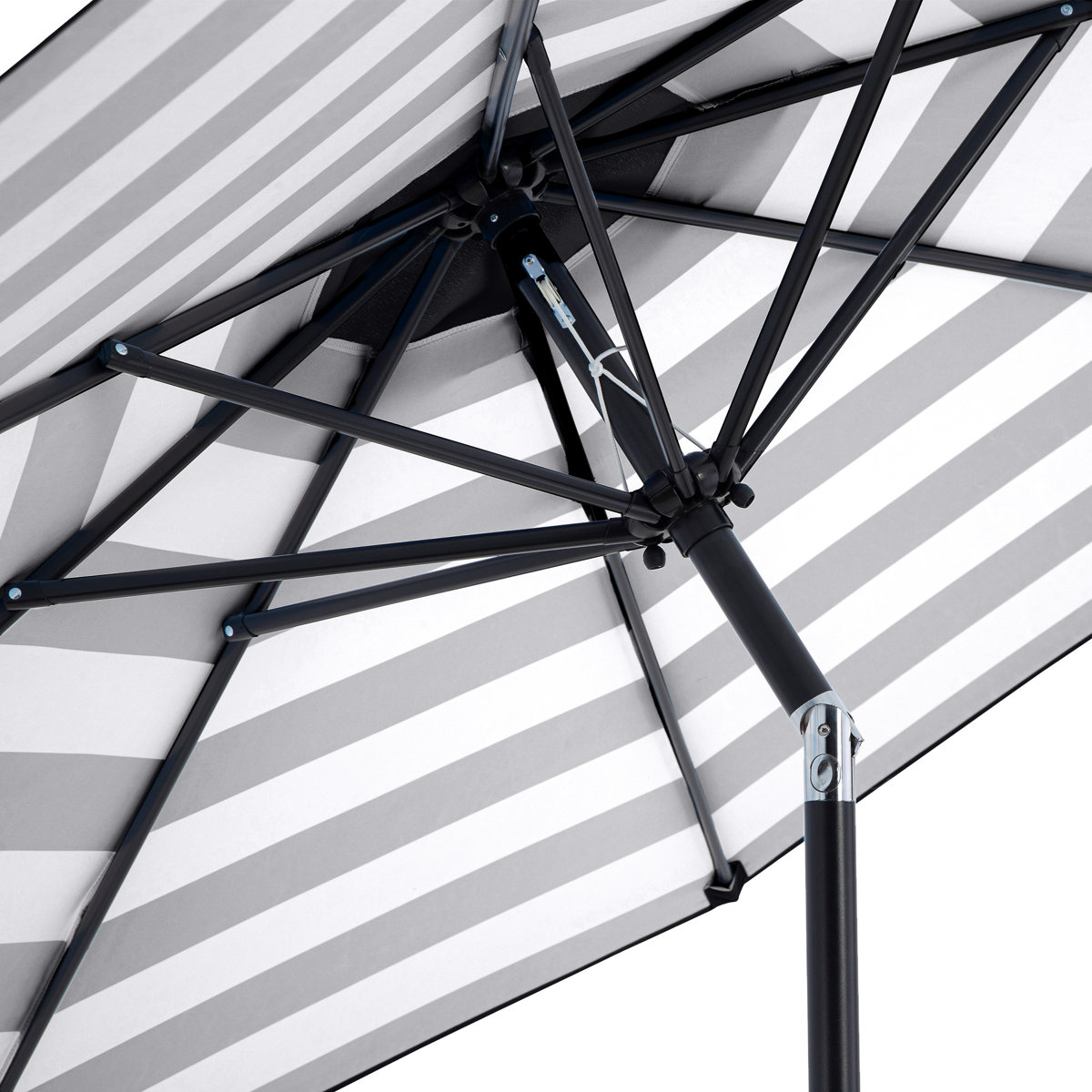 Arlmont & Co. Izela 9' Striped Patio Umbrella with Push Button Tilt for ...