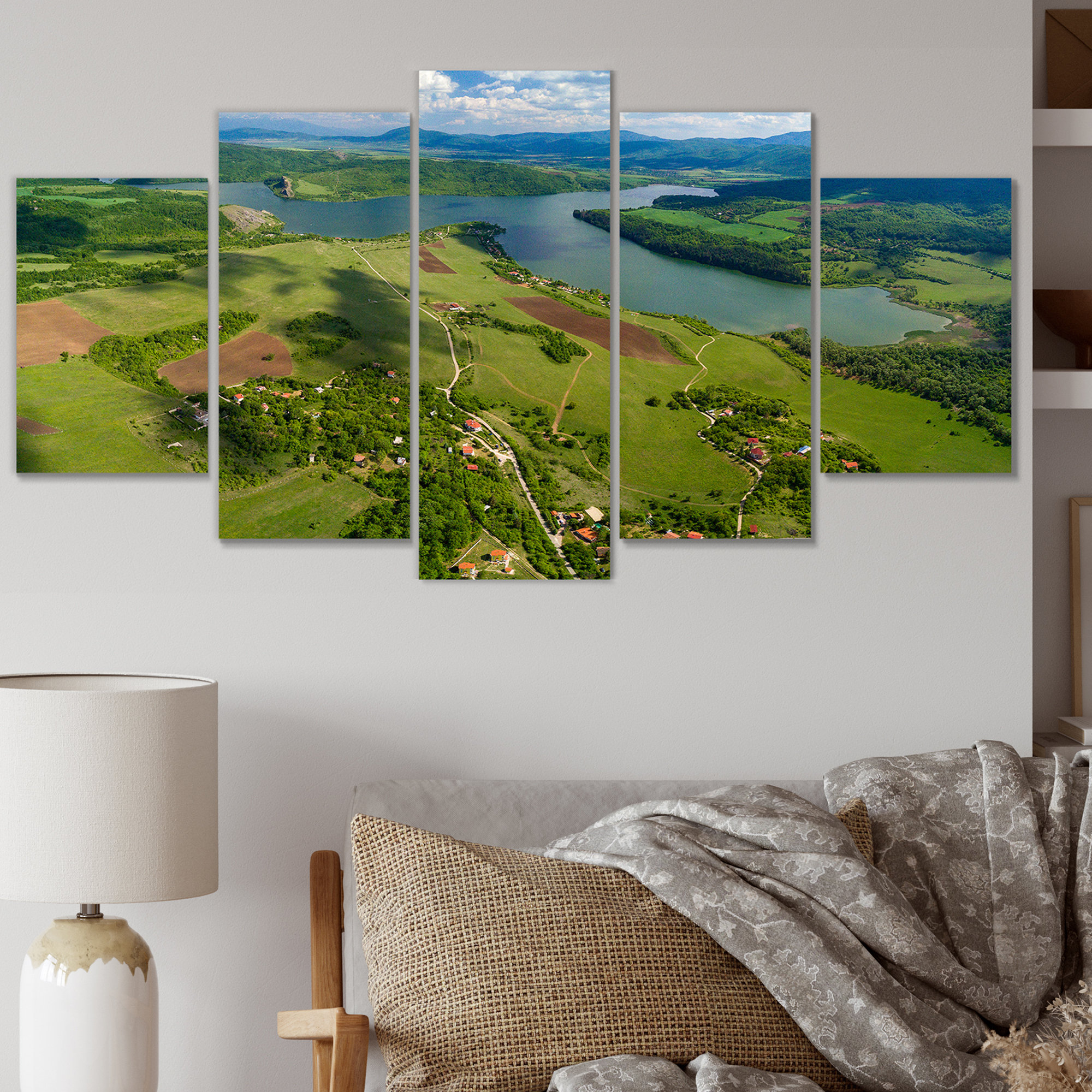 Ebern Designs Aerial View Of The Alabama River I - Landscapes Canvas ...