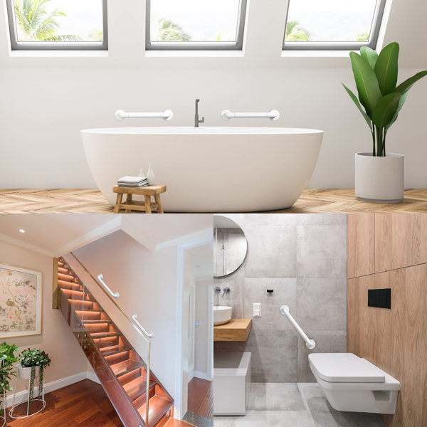 MARLIN MANUFACTURING COMPANY, INCORPORATED 2 Pack White Shower Grab Bar ...