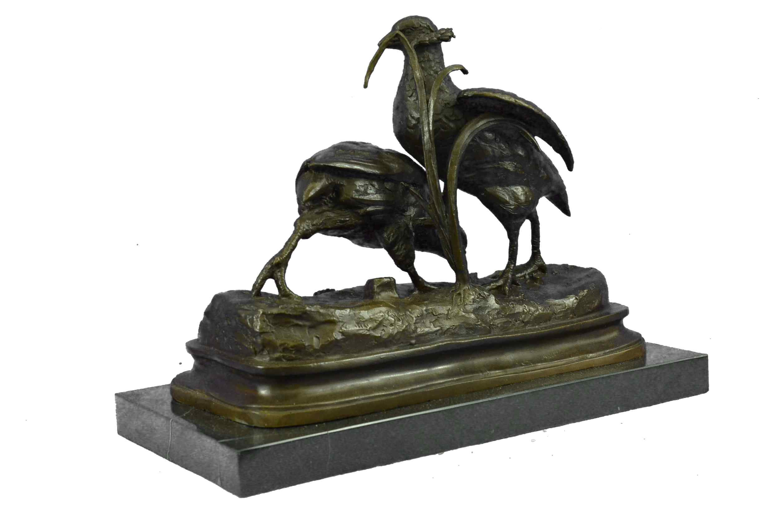 Red Barrel Studio® Two Love Birds Bronze Sculpture Marble Base Statue ...