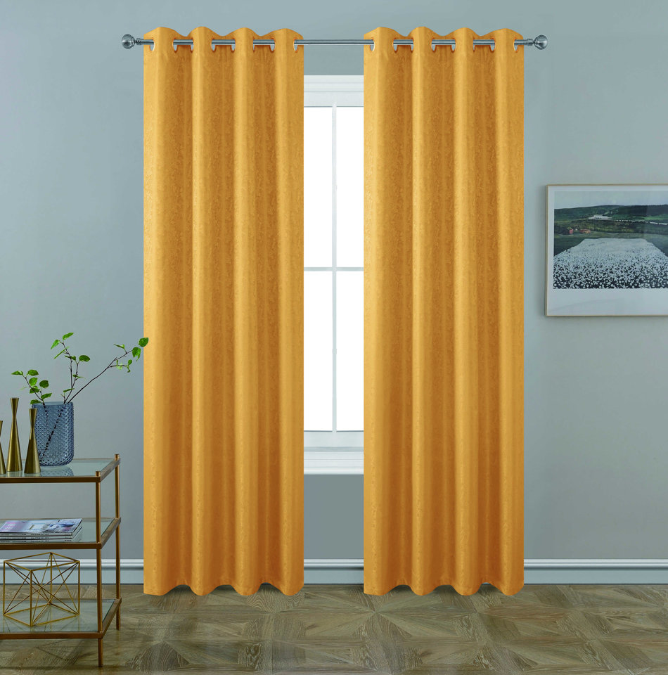 Ebern Designs Synnove Polyester Room Darkening Curtain | Wayfair