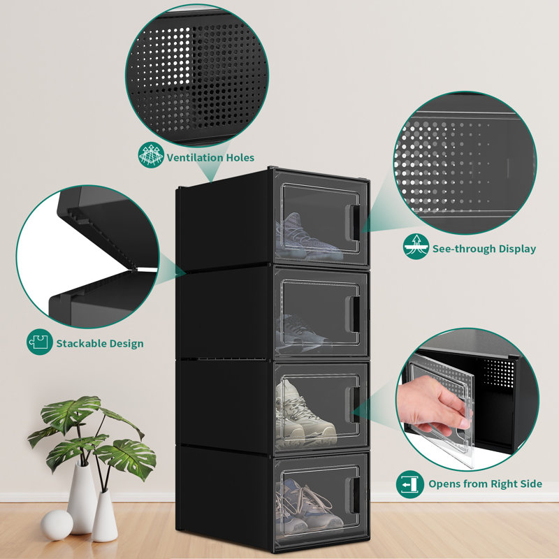 Rebrilliant Stackable Shoe Storage Box & Reviews | Wayfair
