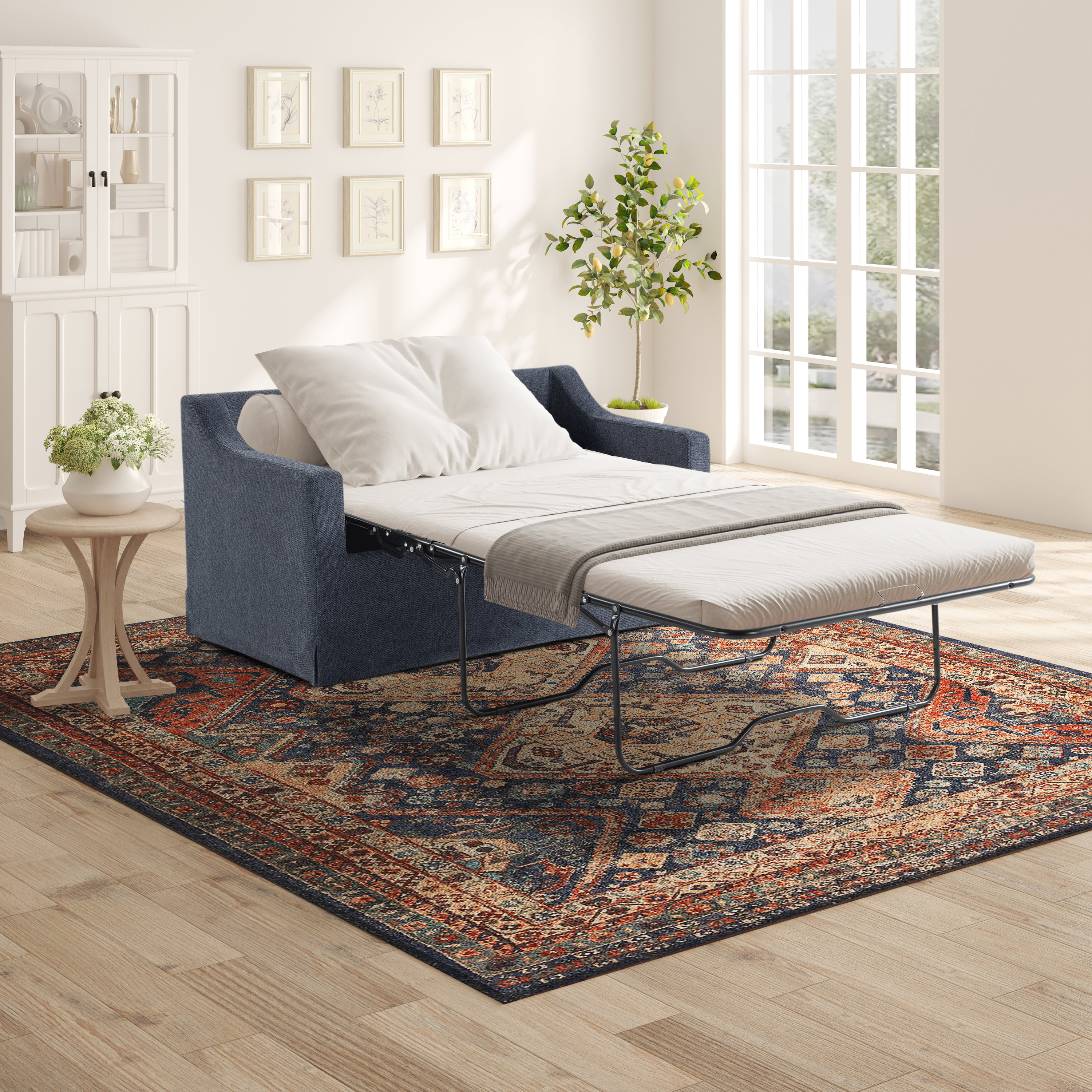 Serta Hunter 53.3" Convertible Loveseat with Pull Out Twin Size Sleeper ...