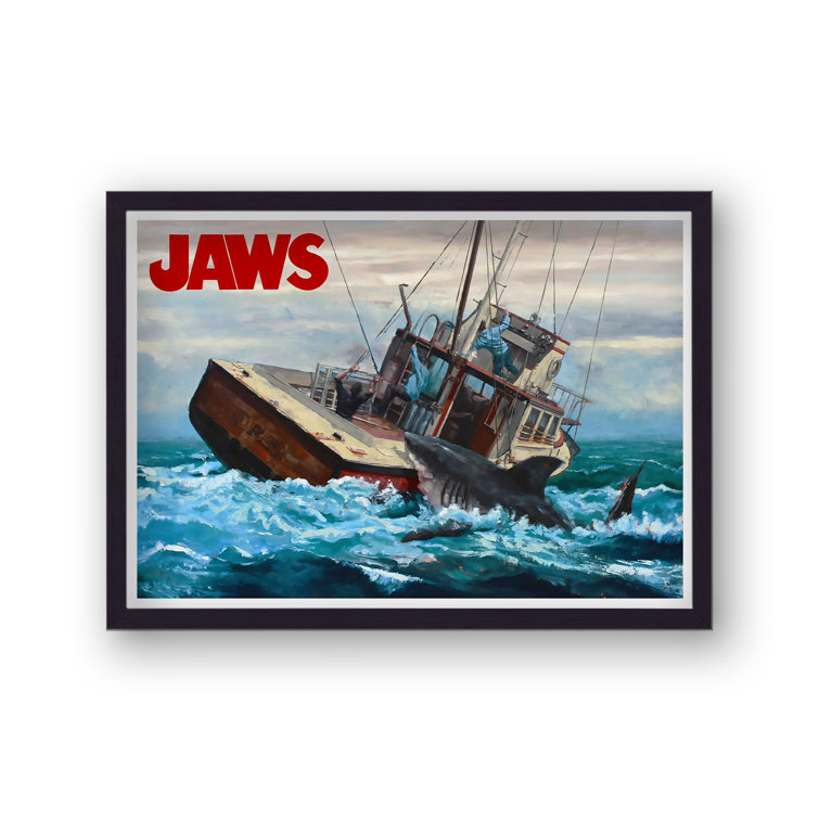 Breakwater Bay Jaws V7 Reimagined Movie Poster - Single Picture Frame ...