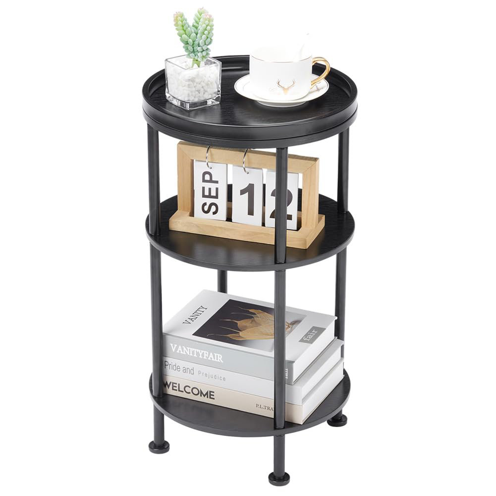 Ebern Designs Arora Side Table, Small Round Side Table For Small Spaces ...