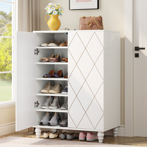 Alcott Hill® 24 Pair Shoe Storage Cabinet & Reviews | Wayfair