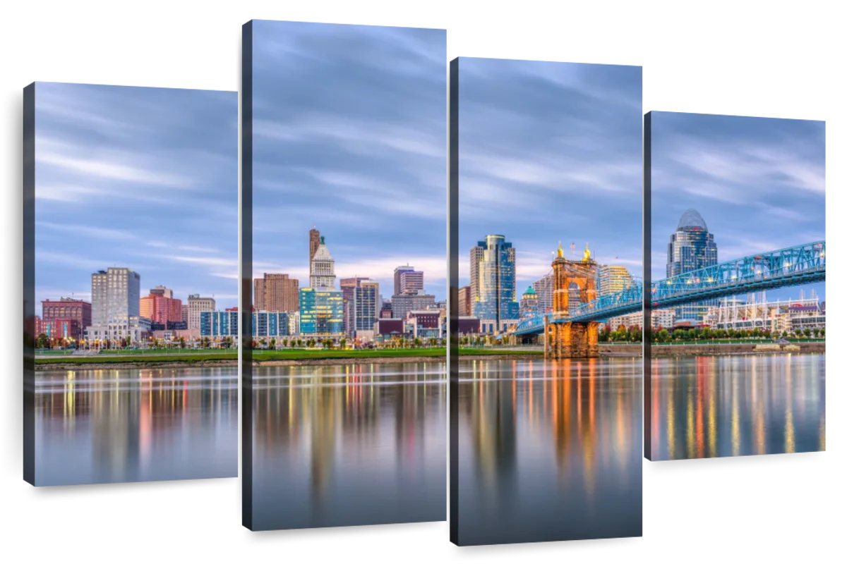 Ebern Designs Arney Cincinnati River Skyline | Wayfair