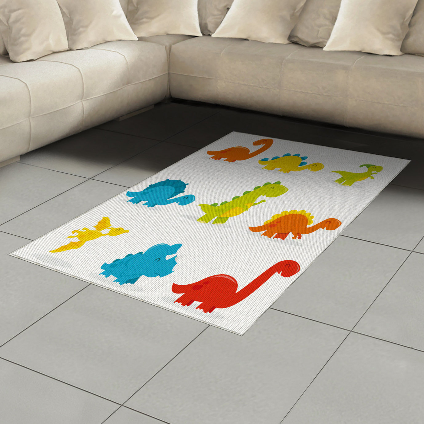 East Urban Home Ambesonne Dinosaur Area Rug, Arrangement And Funny ...