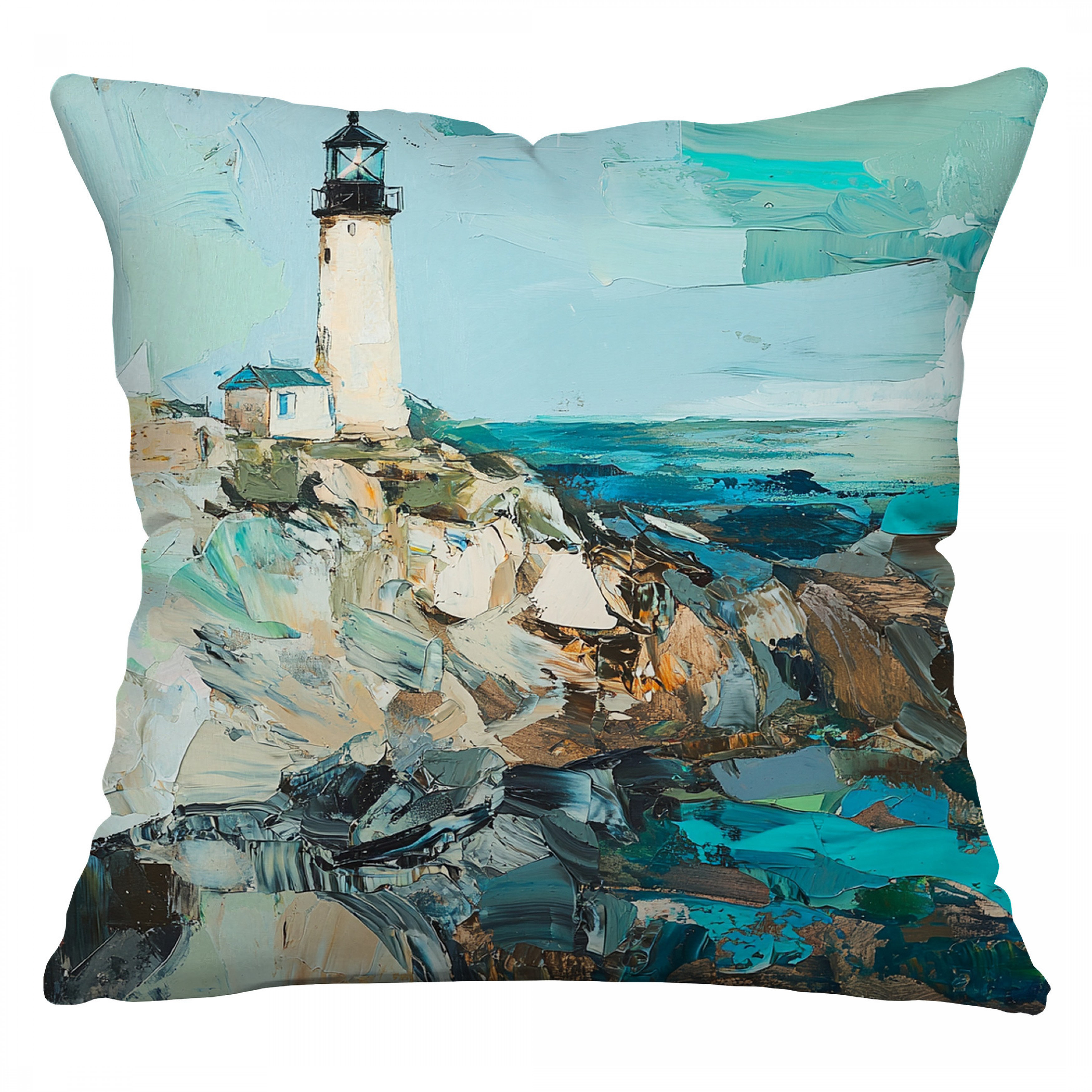 VisionDecor Lighthouse Throw Pillow, Seaside Cotton Twill Pillows | Wayfair