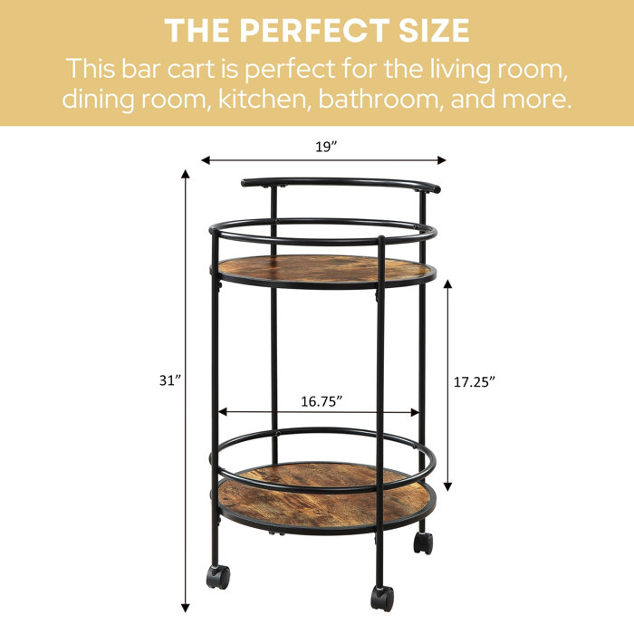 Trent Austin Design® Rayfield Metal Serving Bar Cart | Wayfair