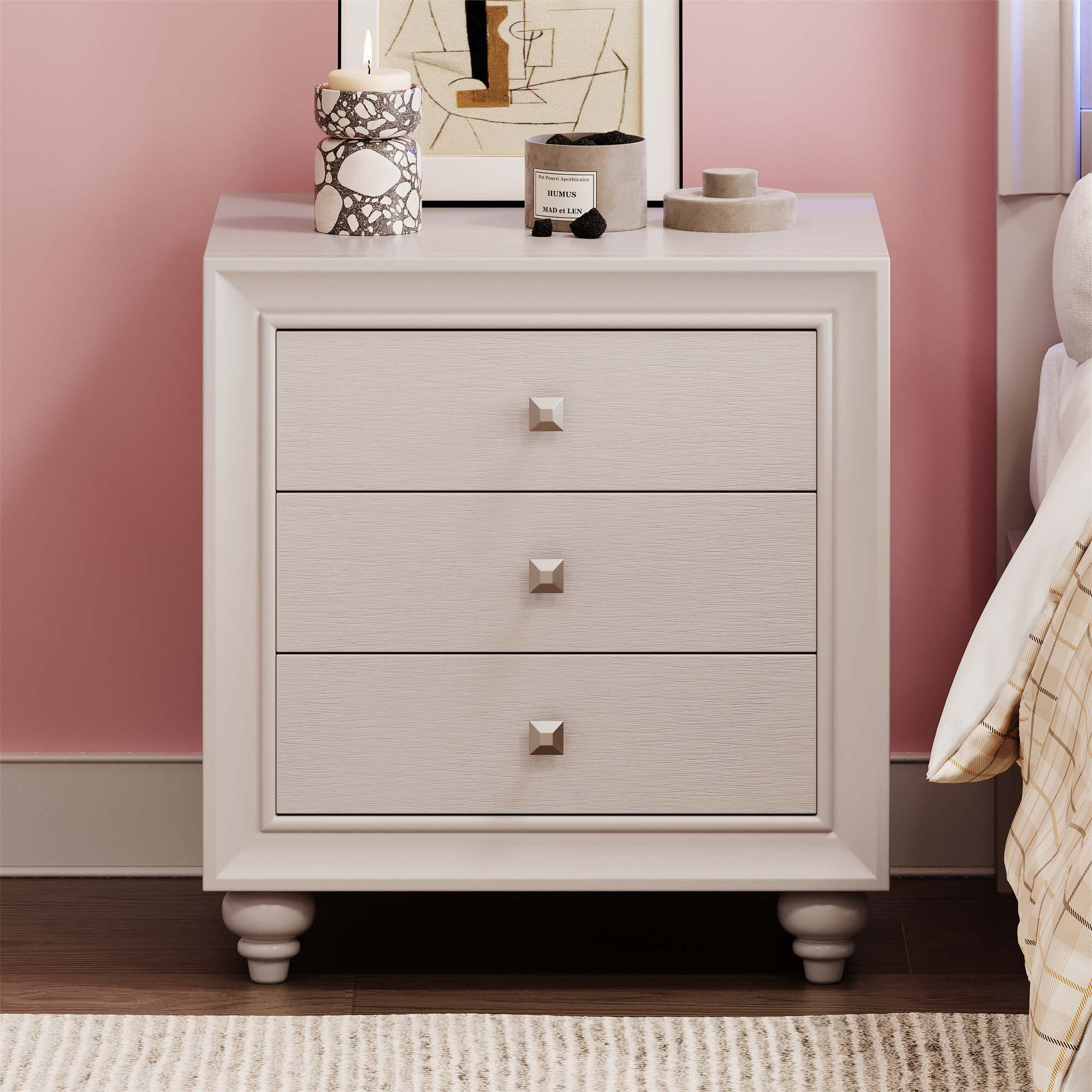 Charlton Home Modern Style Nightstand With 3 Drawers - Wayfair Canada
