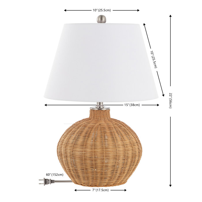 Beachcrest Home Waylon Wicker/Rattan Table Lamp & Reviews | Wayfair