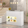 Wrought Studio™ 55" Reception Desk with LED Lights, Double-Layer ...