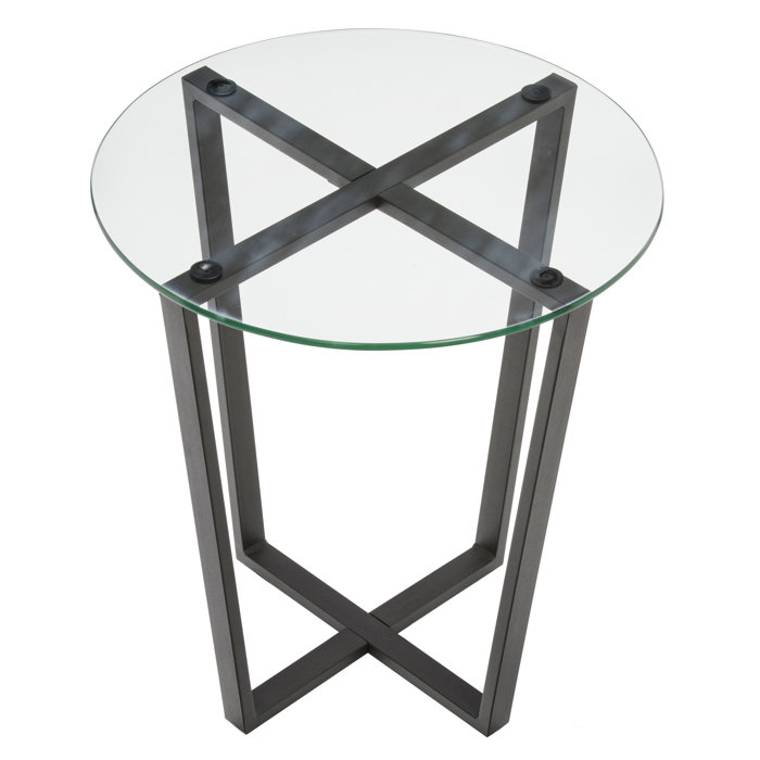 Ebern Designs Lexy Glass Top End Table & Reviews | Wayfair