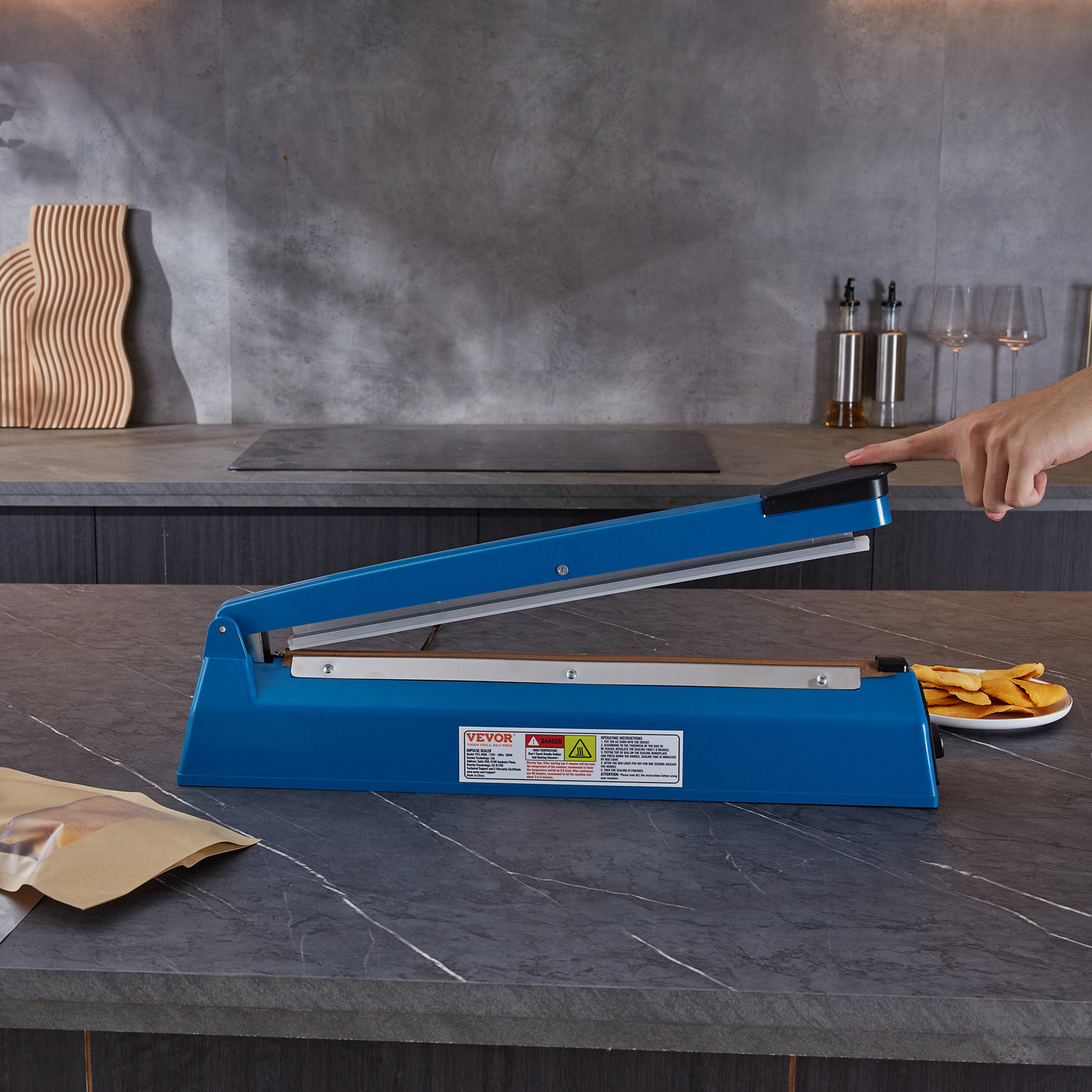 VEVOR 16" ABS Hand Impulse Heat Sealer Machine Poly Bag Sealing for ...