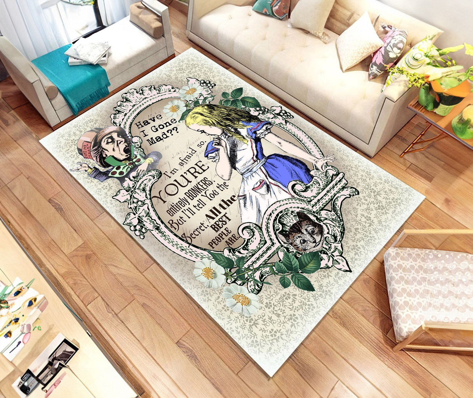 TeexCorp Rectangle Handmade Knitted Chenille Area Rug in Green/Beige ...