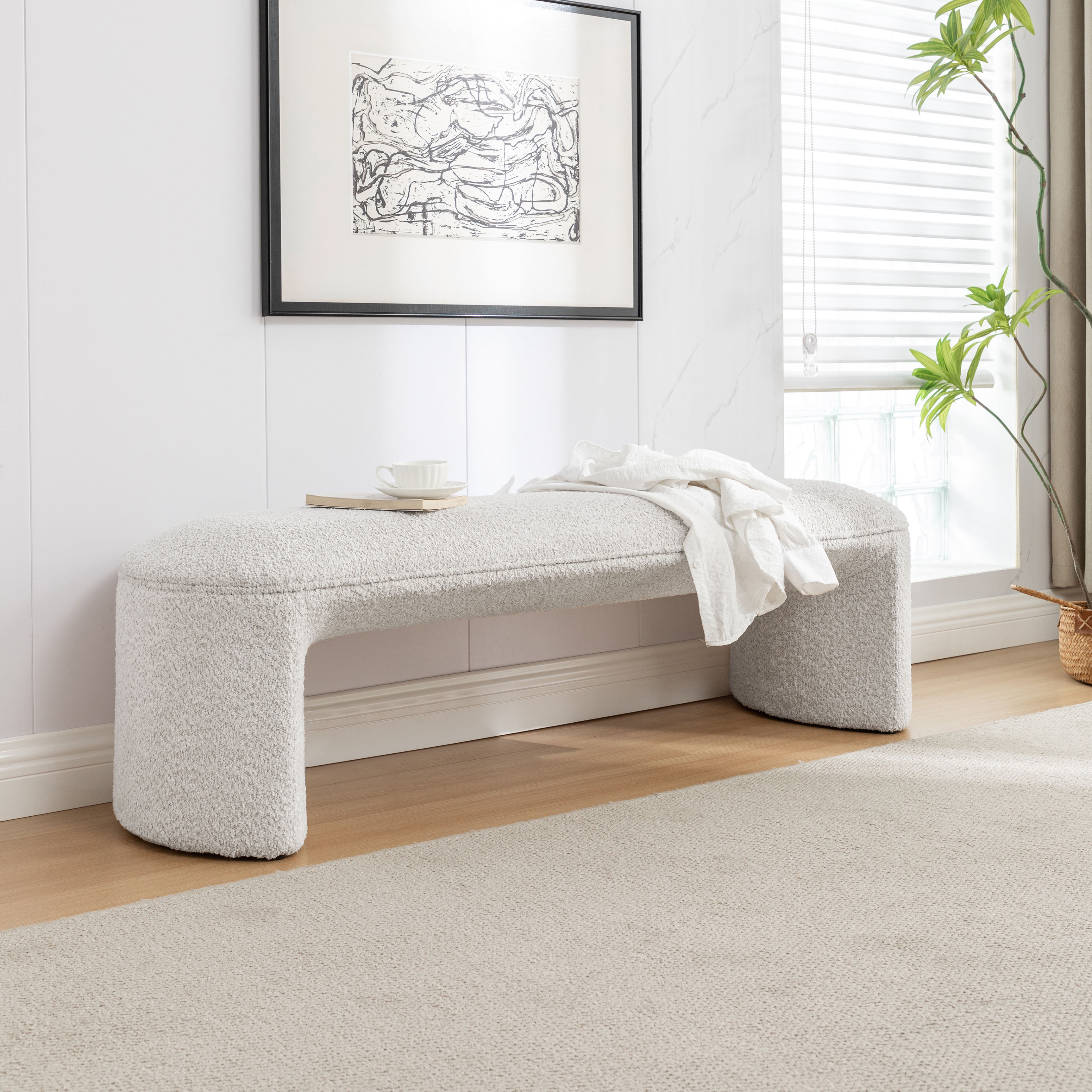 Latitude Run® Chiara Arched Fabric Bench | Wayfair