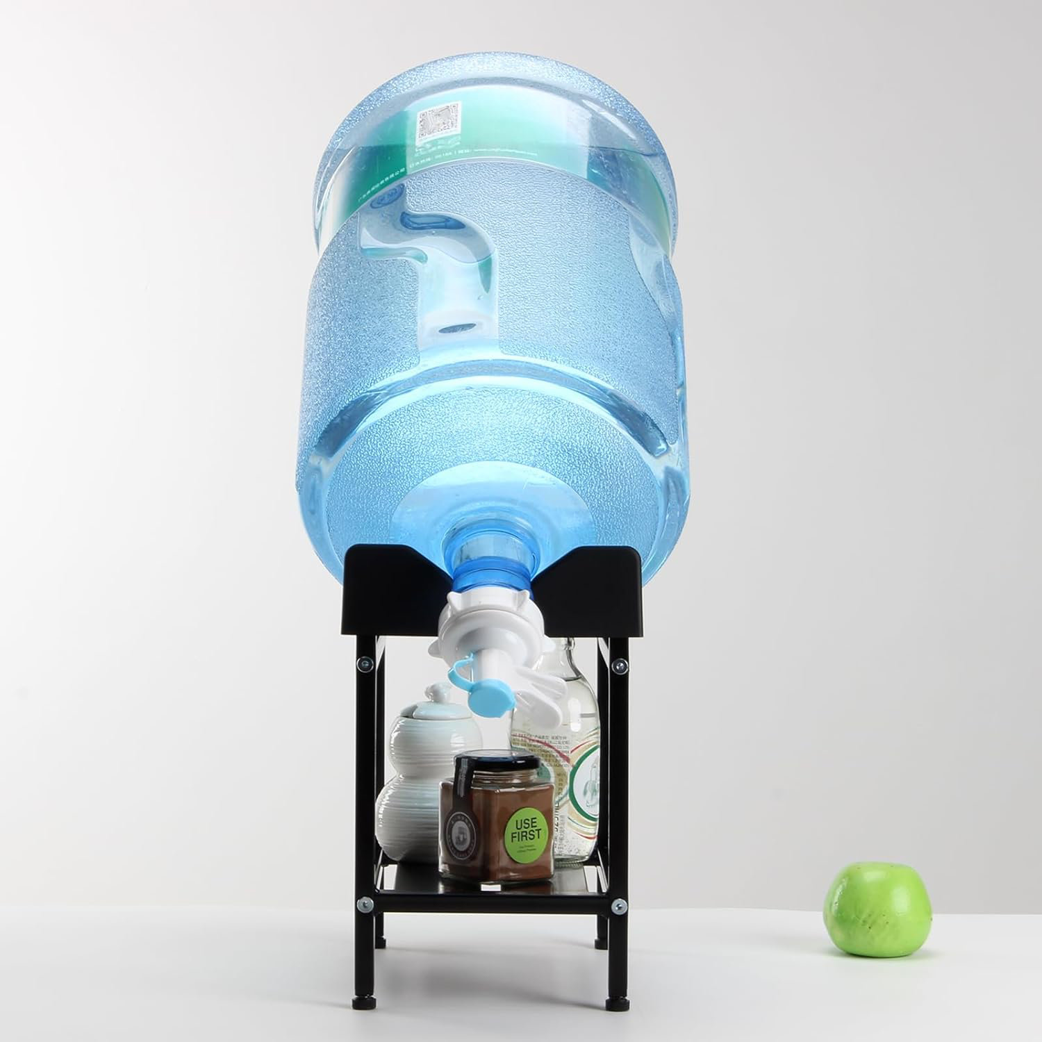 Latitude Run® Metal 5 Gallon Water Jug Stand Dispenser With Shelf ...