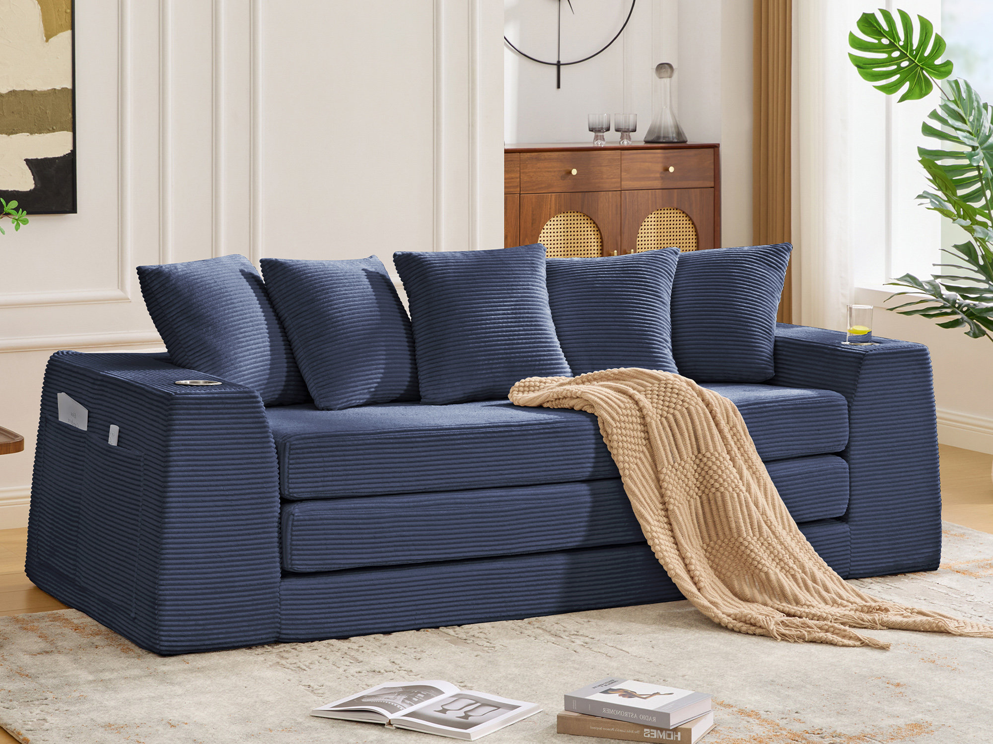 Latitude Run® Convertible Sleeper Sofa, Foldable Floor Couch No ...