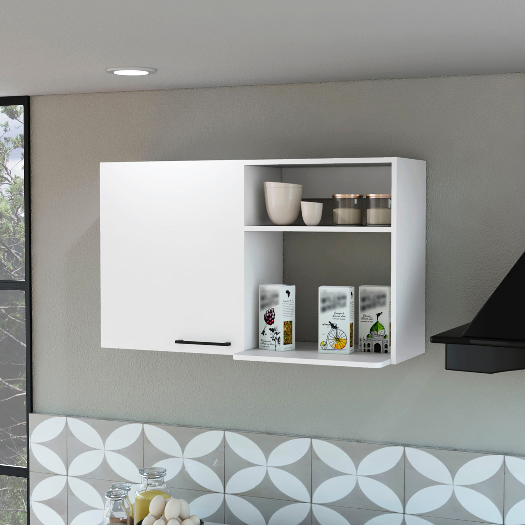 Latitude Run® White Wall Cabinet With 2 Shelves And Appealing Look 24. ...