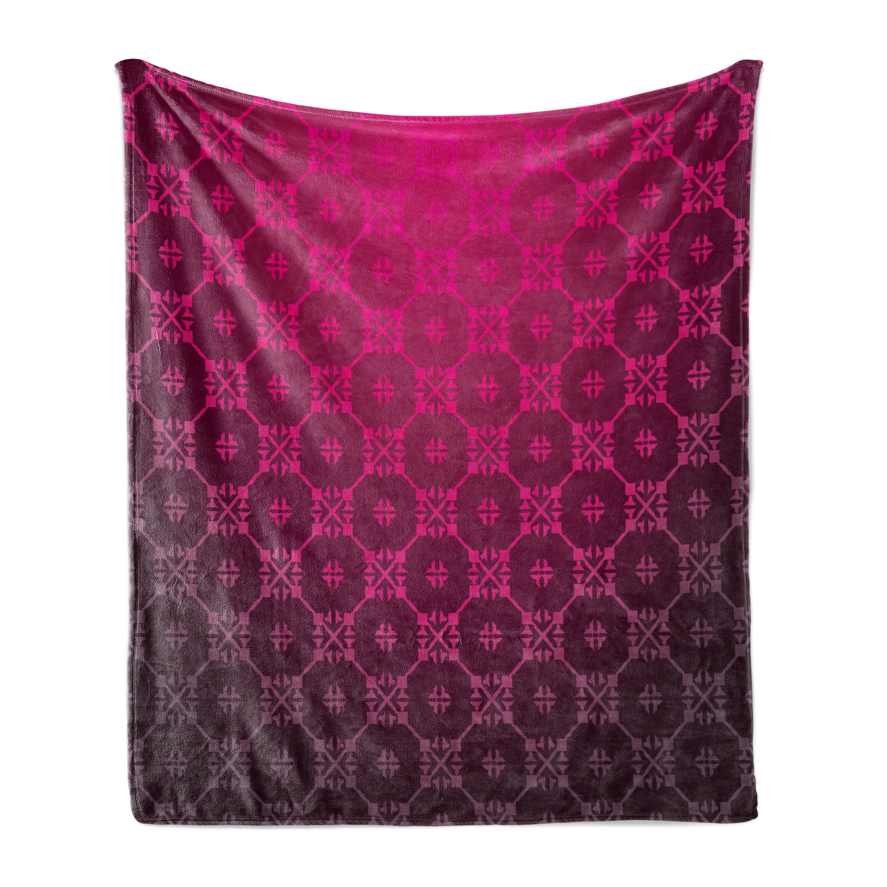 Ambesonne Damask Fleece Throw Blanket Medieval Style Stripes Magenta ...